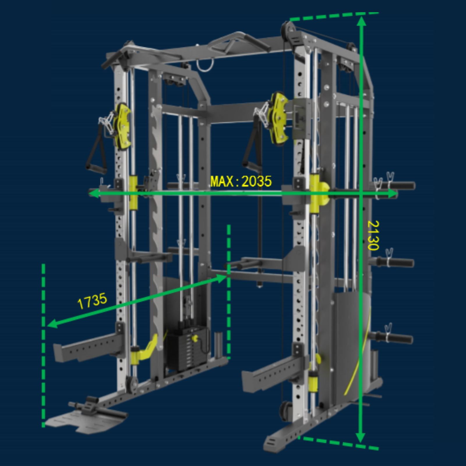 Rapid Motion FT1008 Commercial Smith Machine Power Rack and Functional ...
