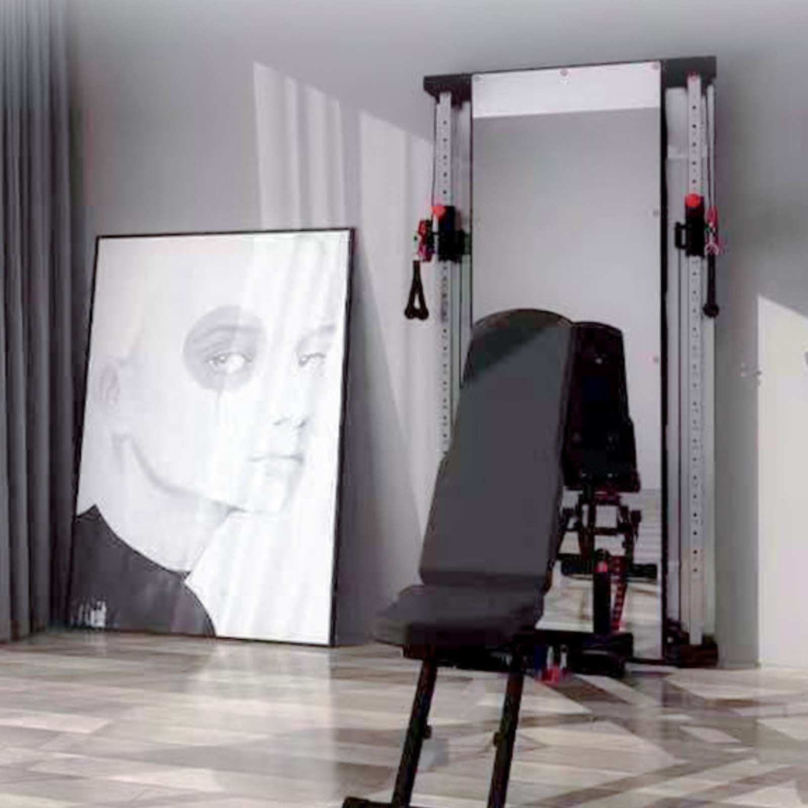 Muscle Motion FT1012 Wall Mounted Dual Weight Stack Cable Pulley Stati ...