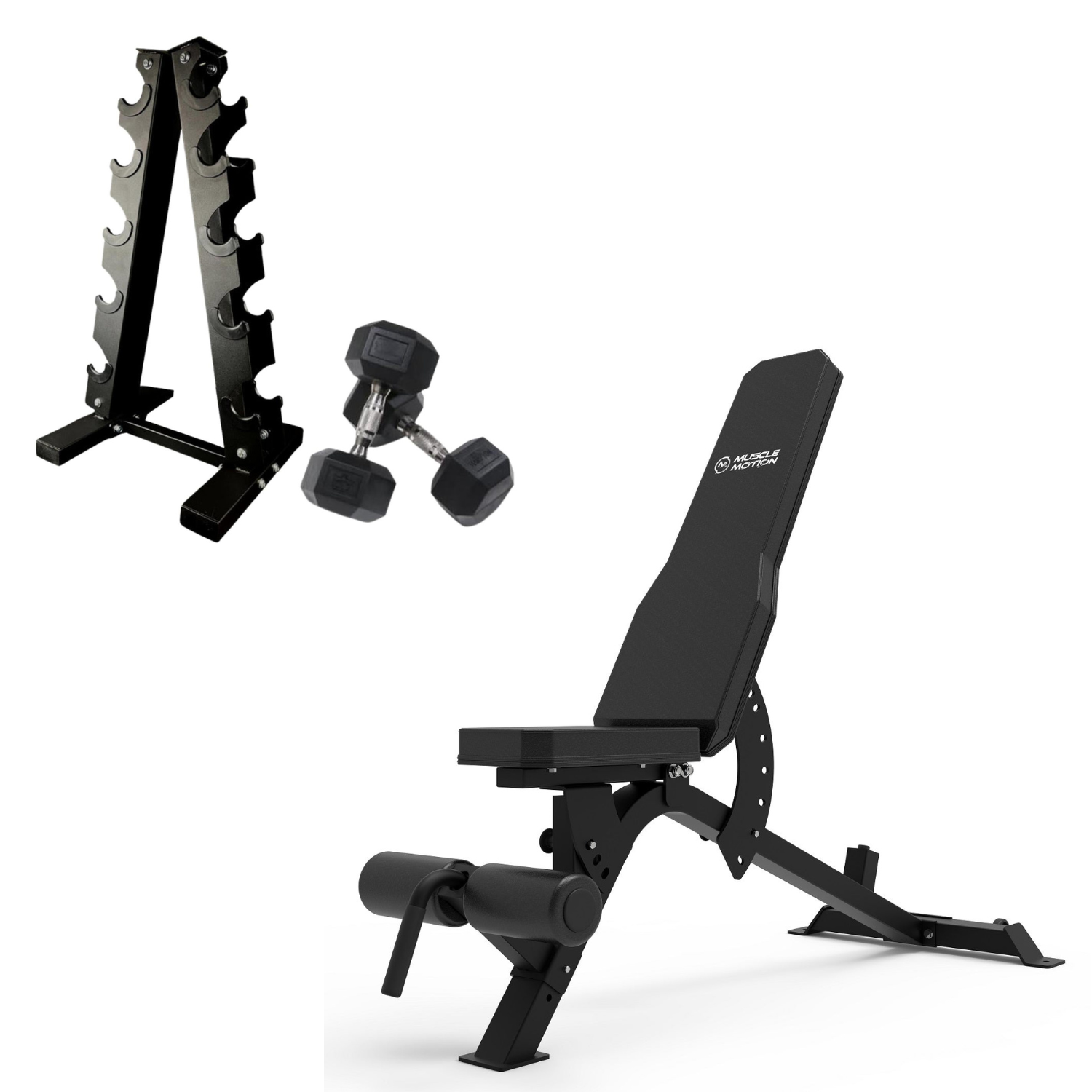 Muscle Motion Home Gym Package- Dumbbell & Adjustable Bench Package 1 ...