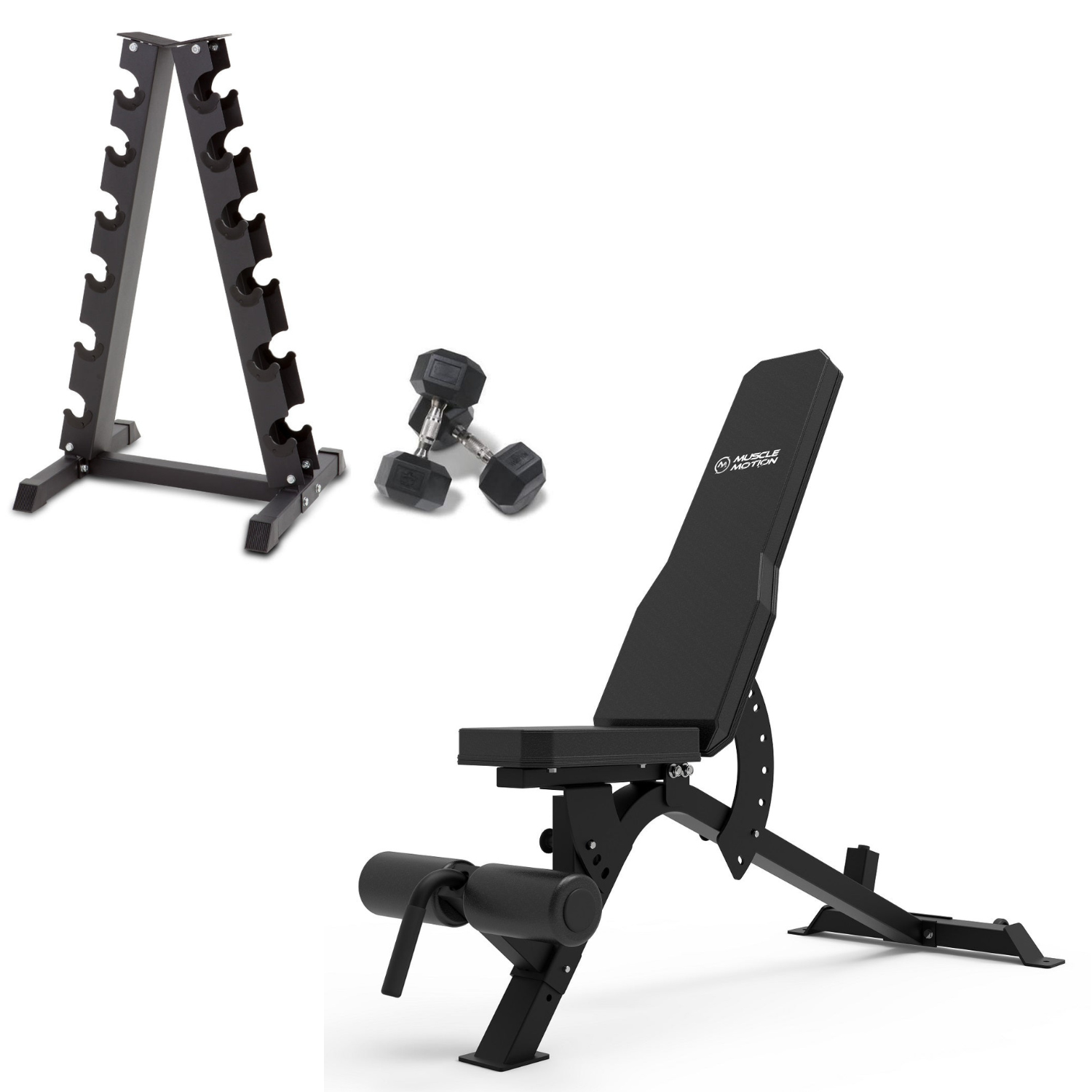 Muscle Motion Home Gym Package- Dumbbell & Adjustable Bench Package 2 ...