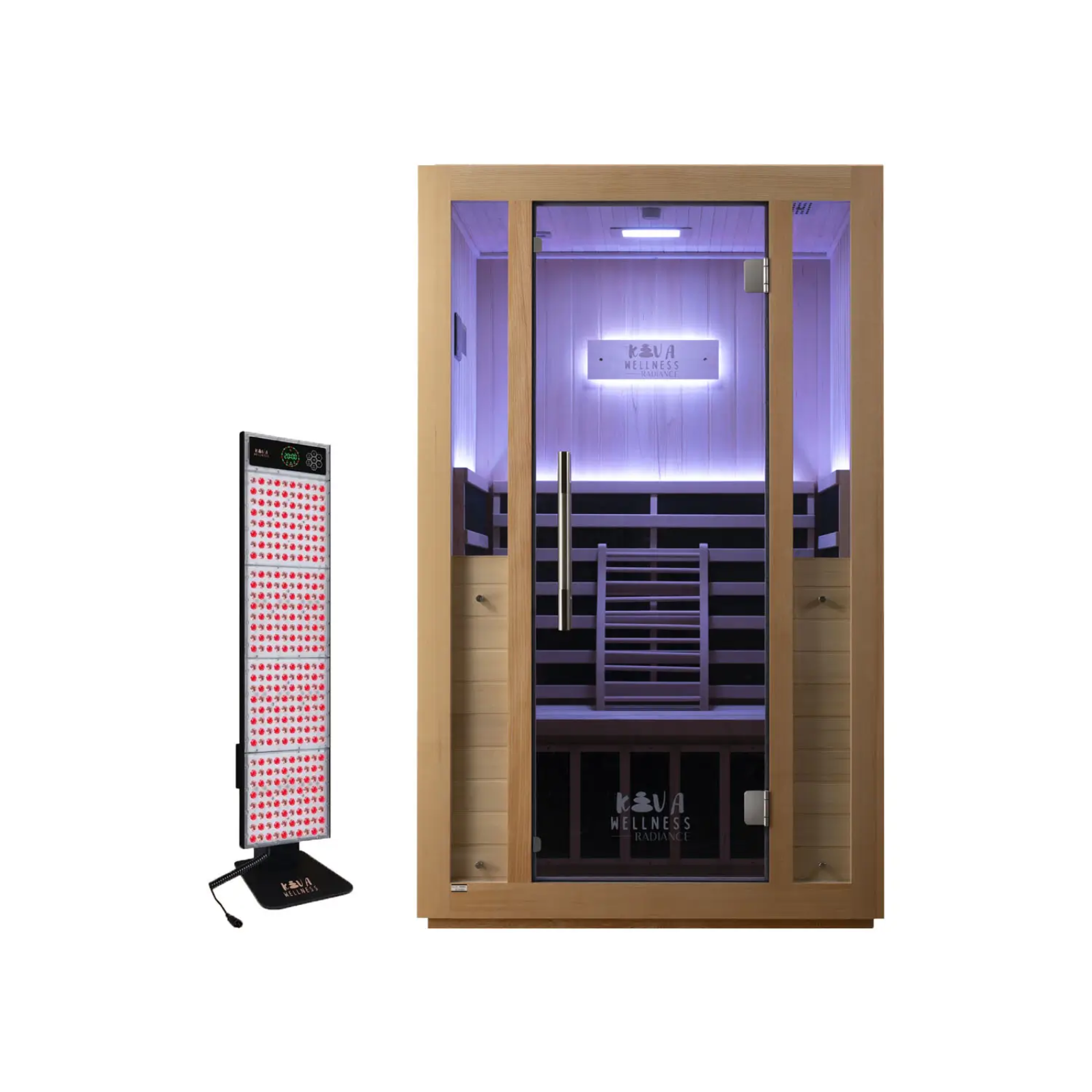 ‍Kiva Radiance 2 Person Full Spectrum Infrared Sauna with Red Light Th ...