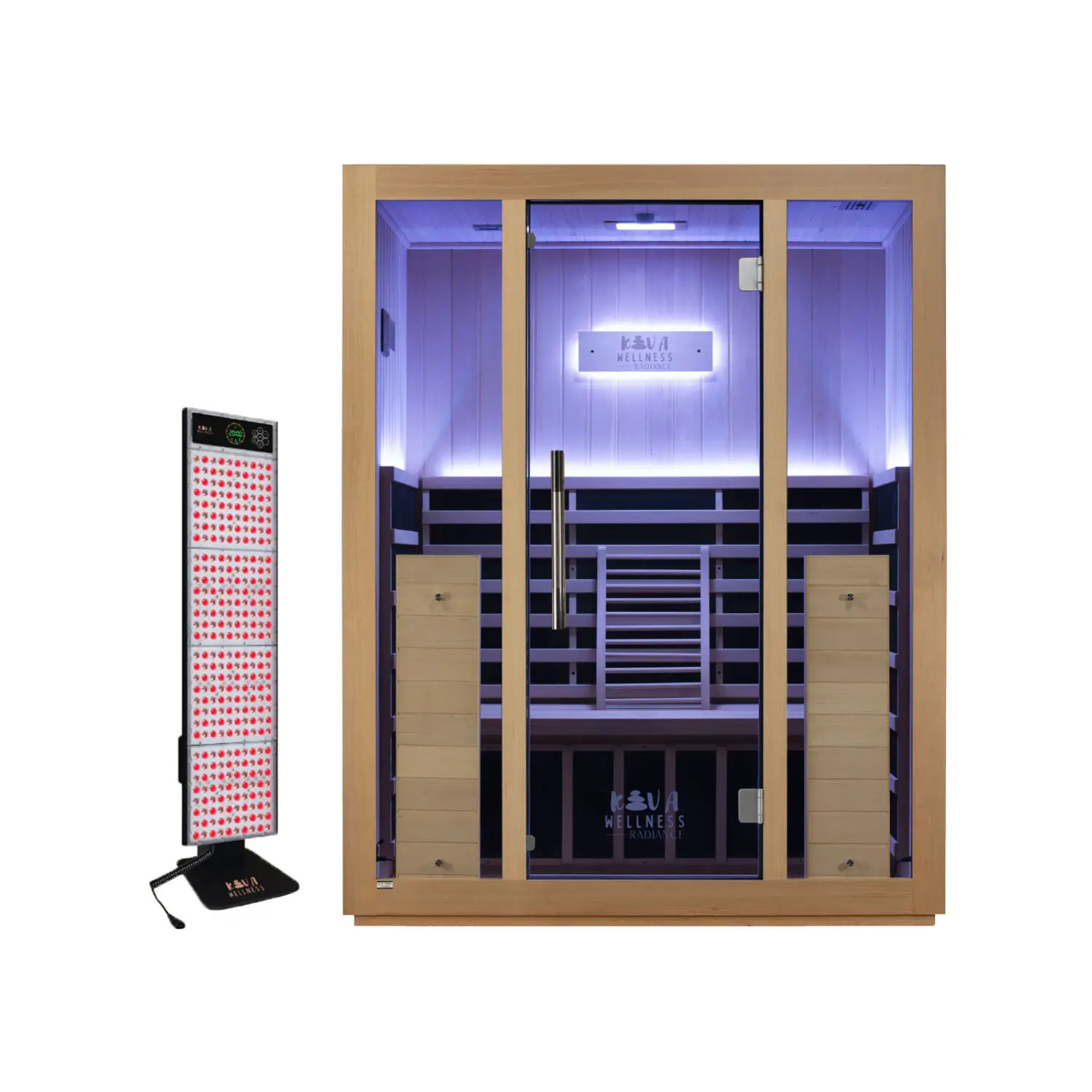 ‍Kiva Radiance 3 Person Full Spectrum Infrared Sauna with Red Light Th ...