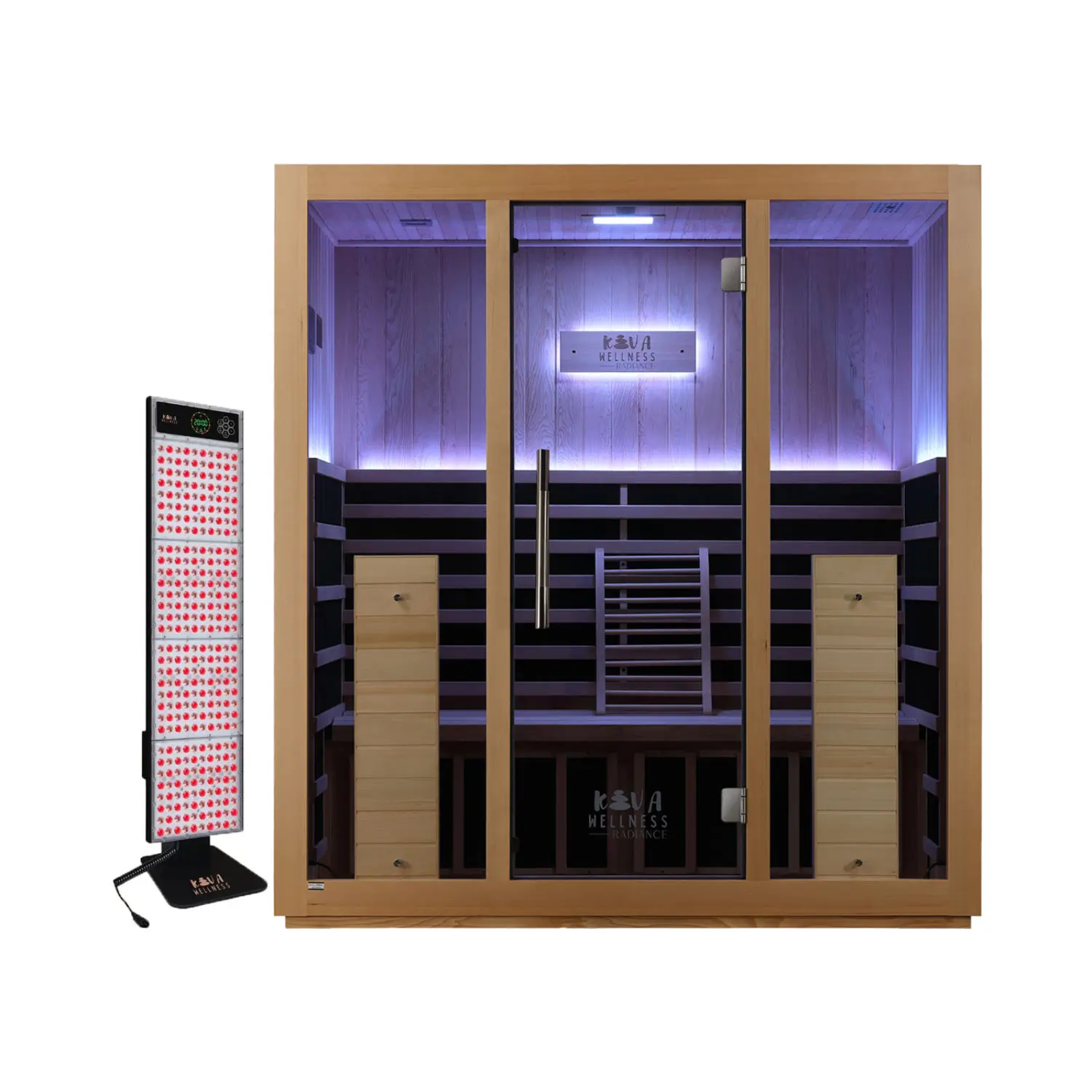 ‍Kiva Radiance 4 Person Full Spectrum Infrared Sauna with Red Light Th ...