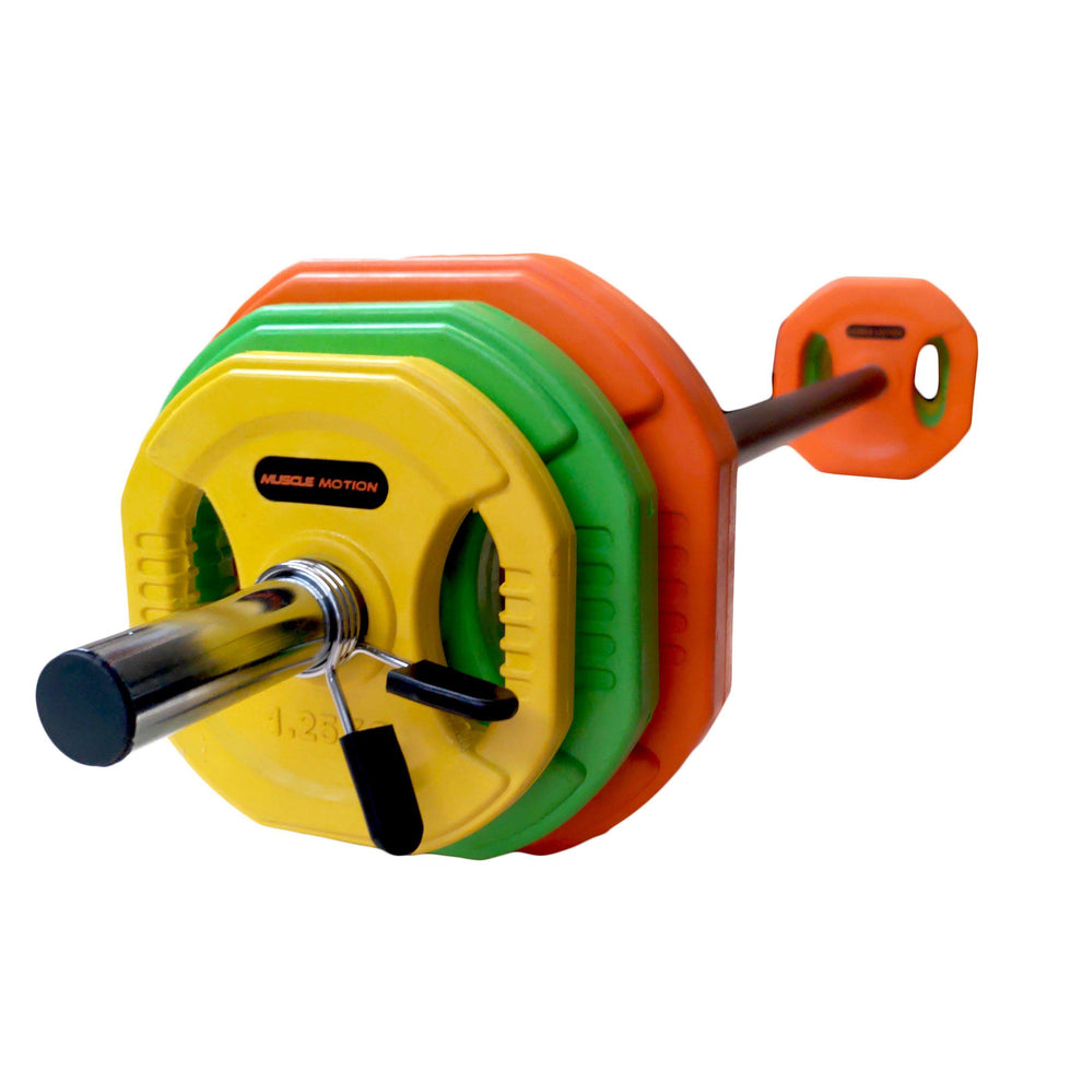 Rubber Coloured Barbell Pump Set + Aerobic Step (Package Price) – Gym ...