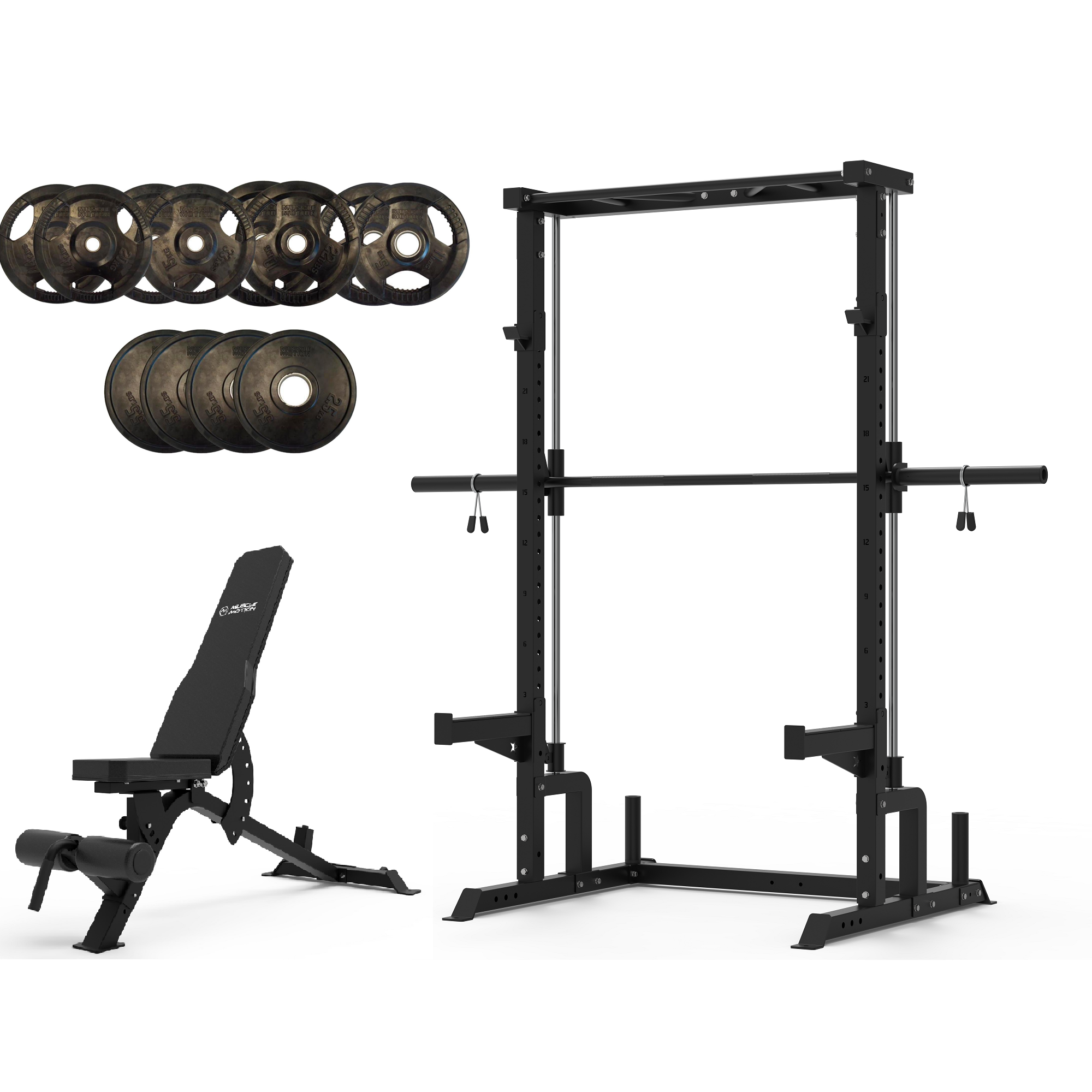 Muscle Motion Valor Modular Half Rack With Smith Machine Package – Gym ...