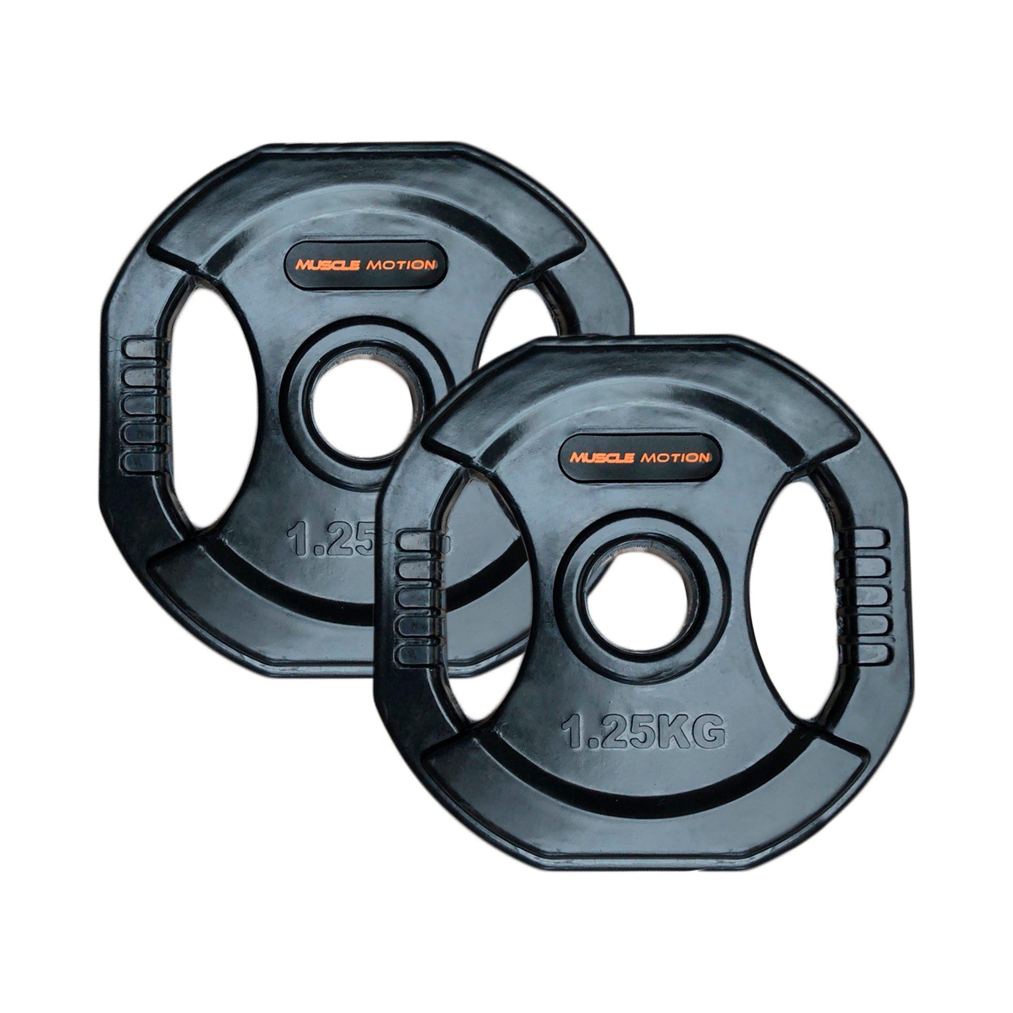 Muscle Motion Standard Black Rubber Coated Weight Plates (Pair) – Gym ...