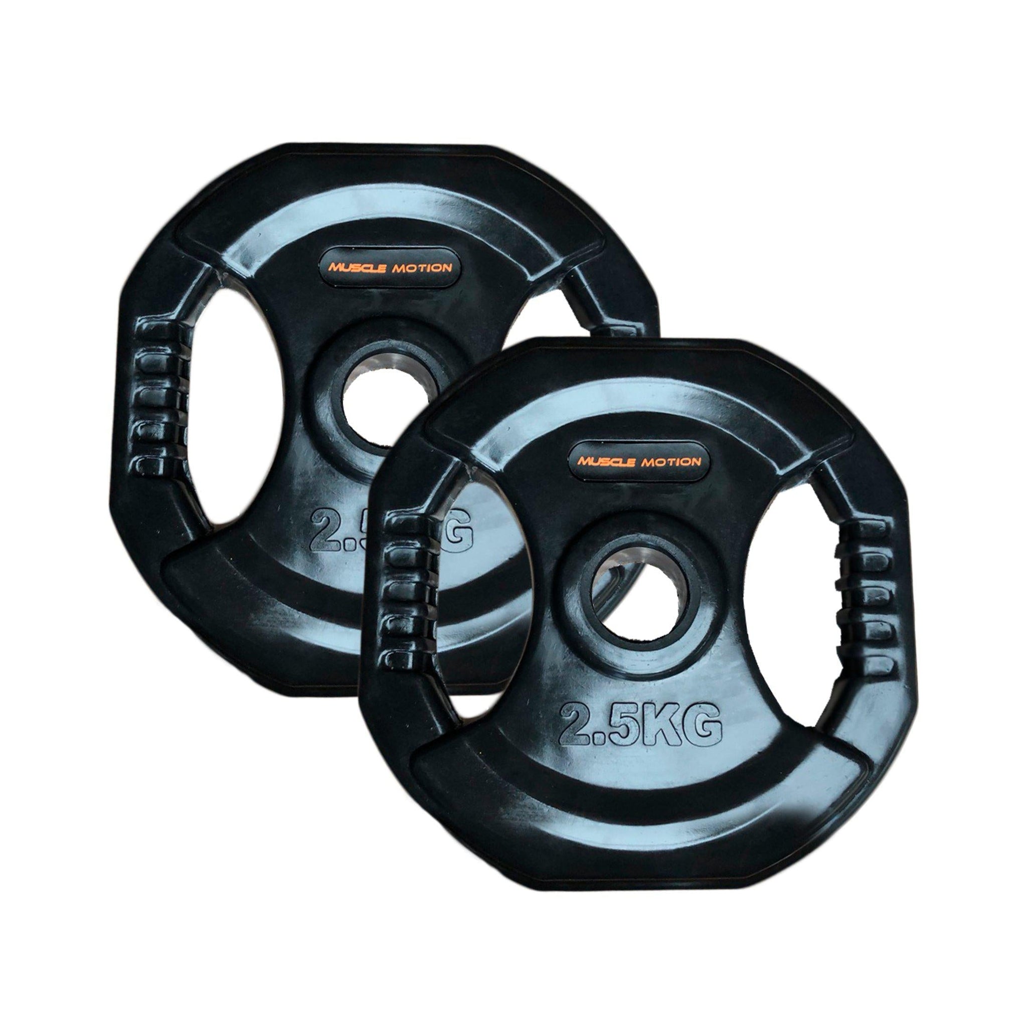 Muscle Motion Standard Black Rubber Coated Weight Plates (Pair) – Gym ...