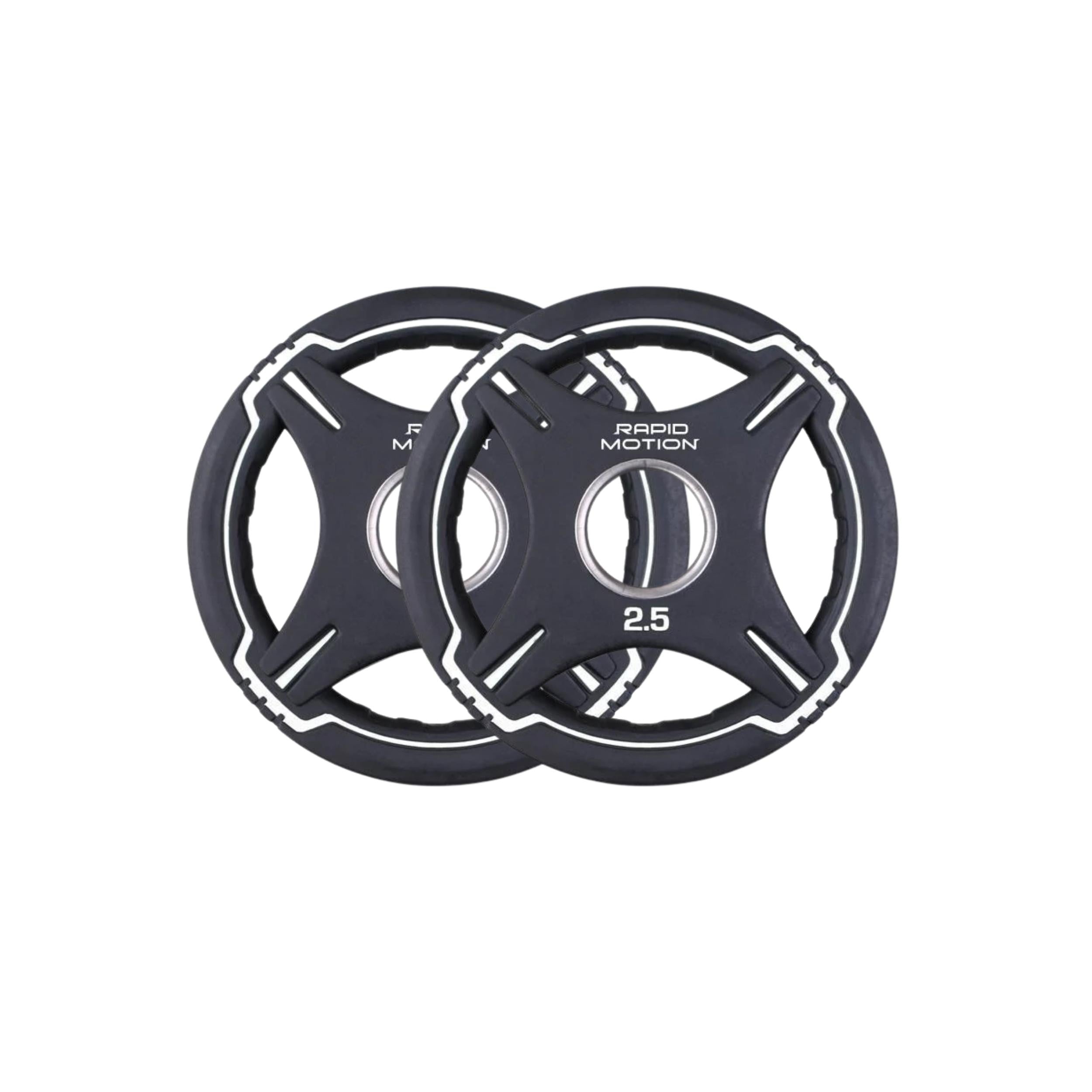 Rapid Motion Quad-Grip PU Olympic Plates - Pair | Gym Direct