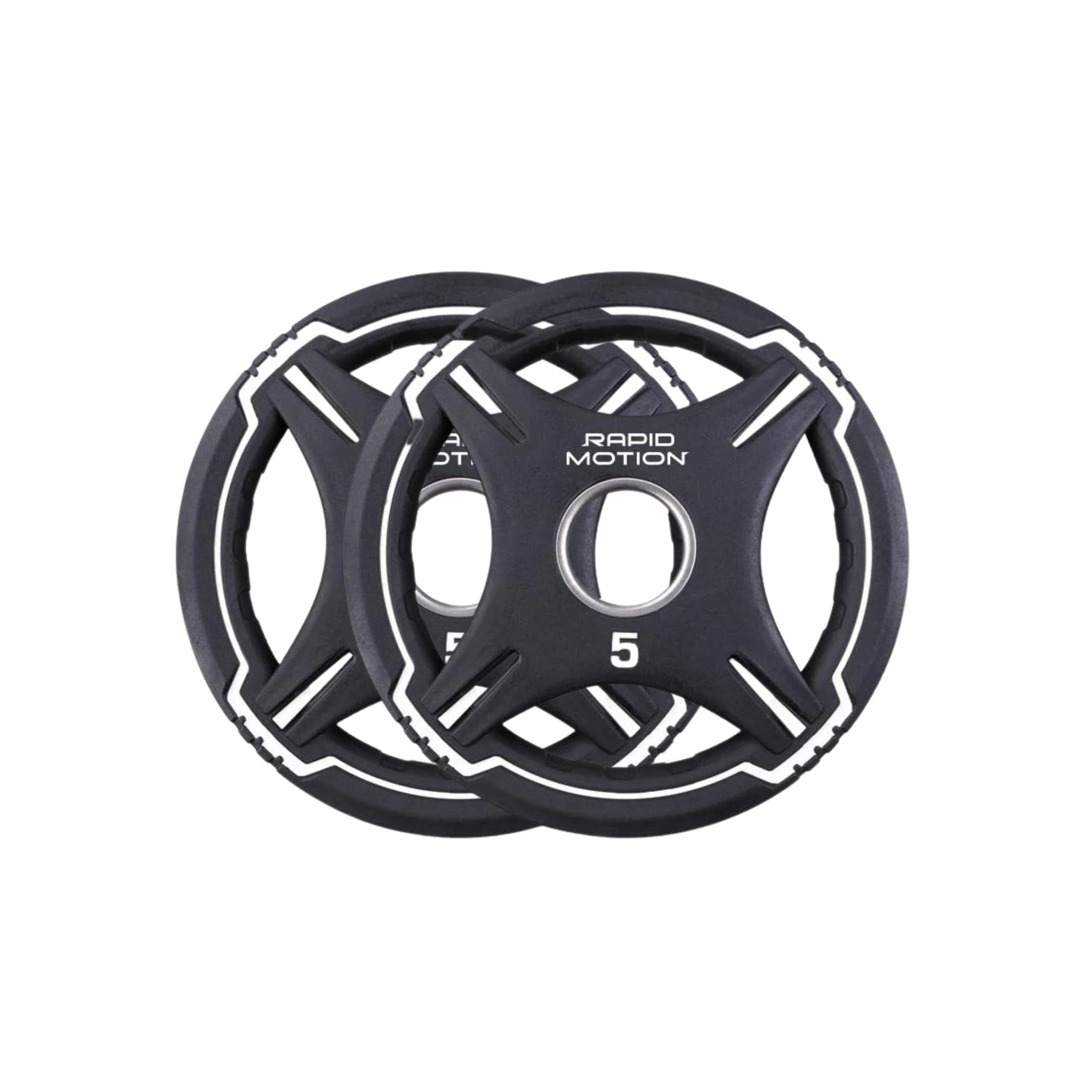 Rapid Motion Quad-Grip PU Olympic Plates - Pair | Gym Direct