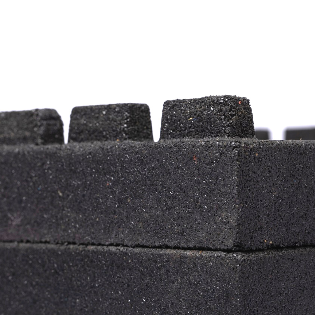 Muscle Motion Stackable Rubber Deadlift Blocks (Pair) (Black)